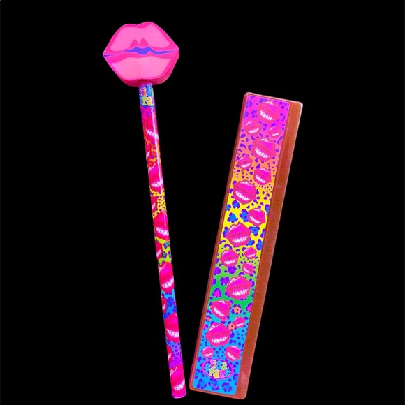 Lisa Frank | Office | Lisa Frank Lips Design Pencil And Ruler Set ...